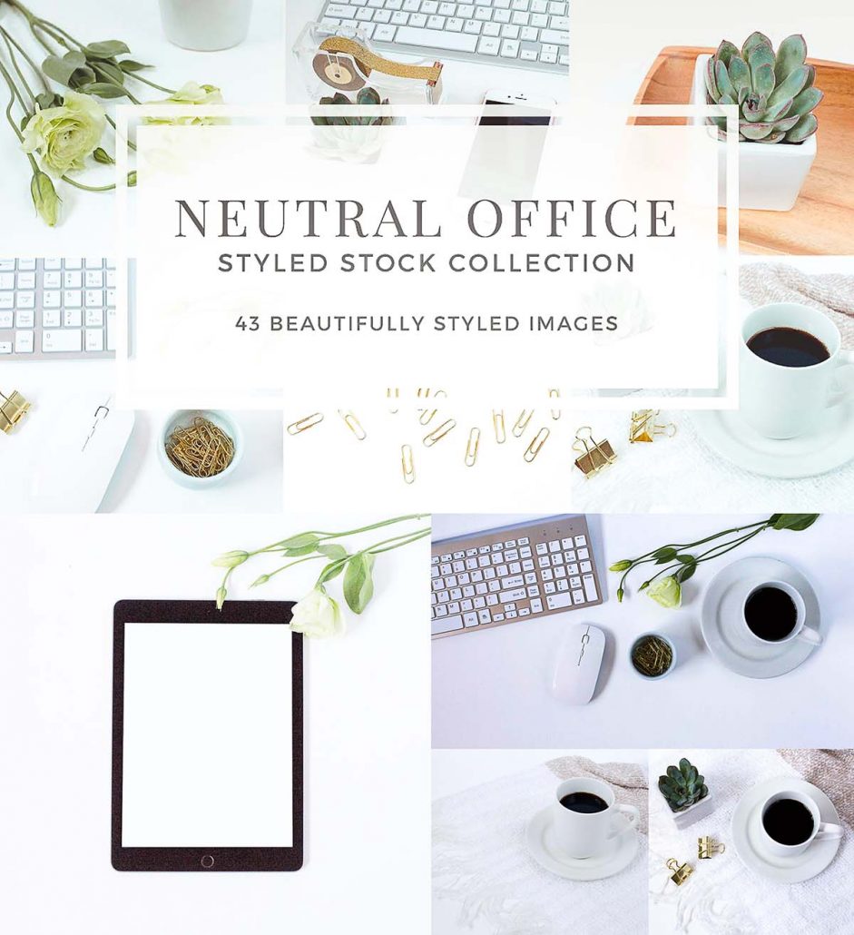 Neutral office styled photo set | Free download