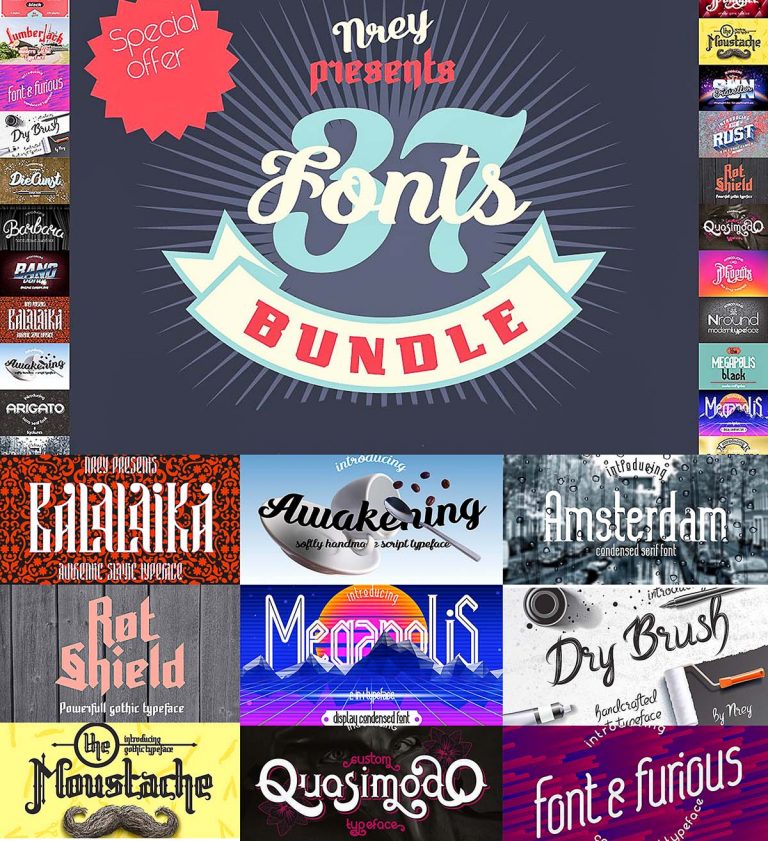 37 Fonts Bundle | Free download