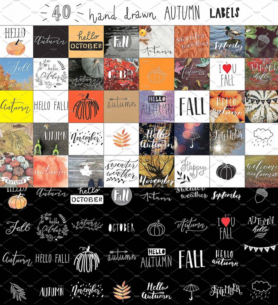 Autumn labels set | Free download