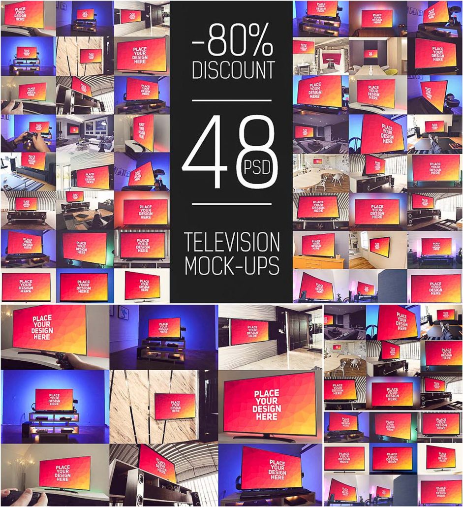 48 PSD Television Display Mock-Up | Free download