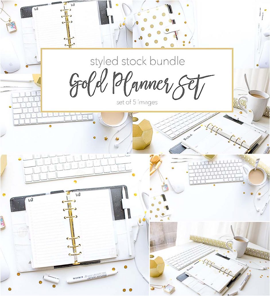 Gold White Planner Stock Set | Free download