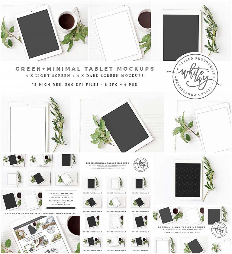 Green minimal tablet styled photo | Free download