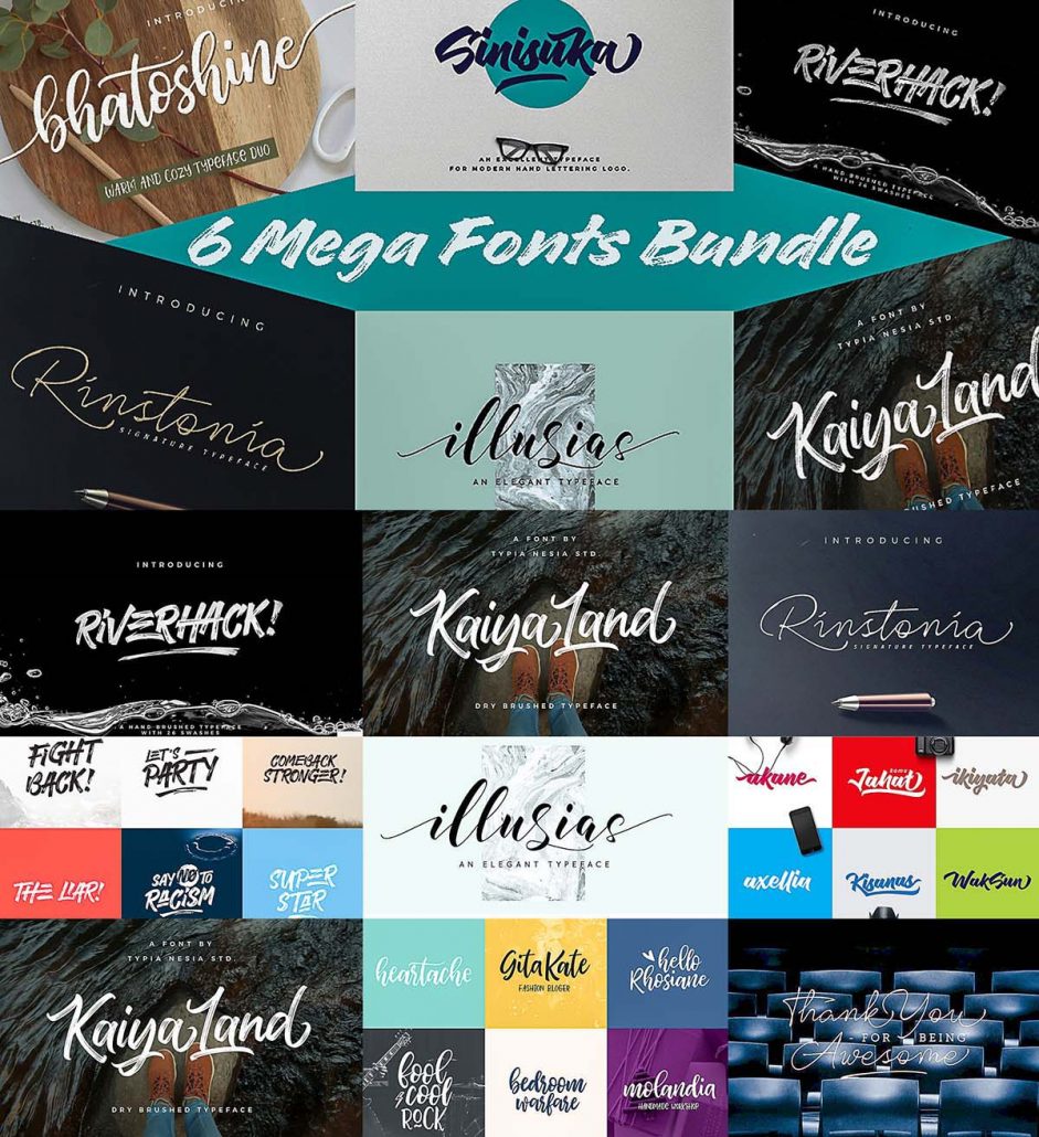 Top 6 fonts bundle | Free download