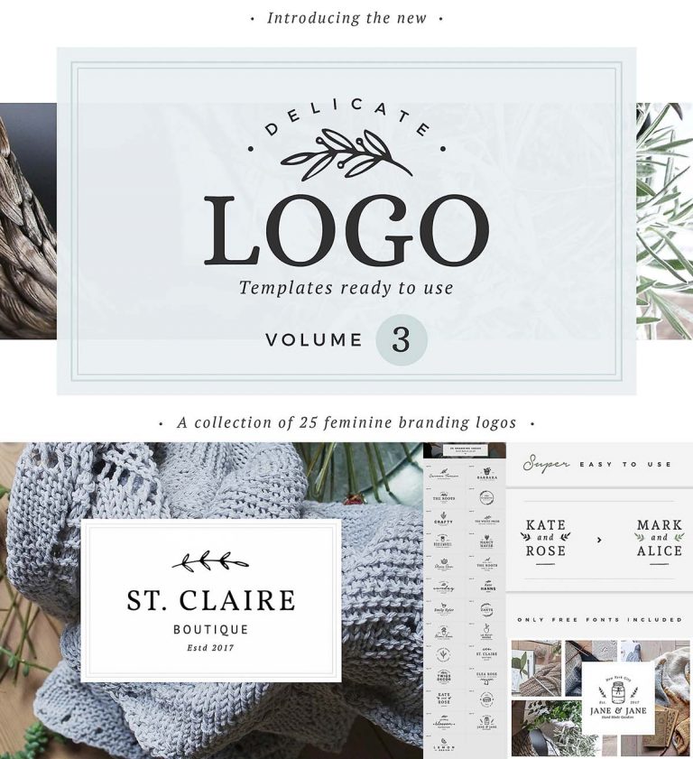 Delicate Feminine Logos | Free download