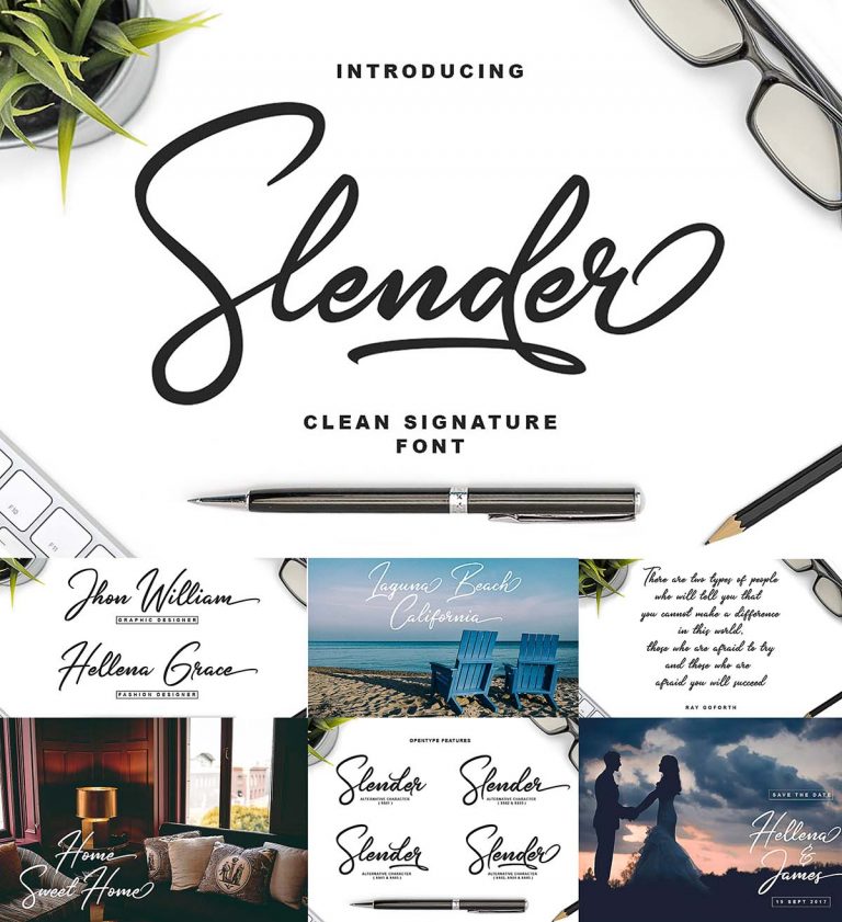 Slender Clean Signature | Free download