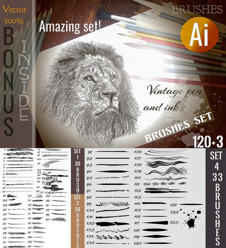 Bundle of Brushes for IIllustrator | Free download