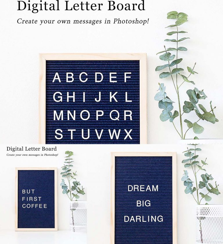 Digital Letter Board Photoshop Files | Free download