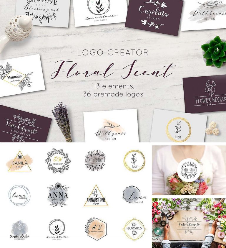 Floral Scent Logo Creator | Free download