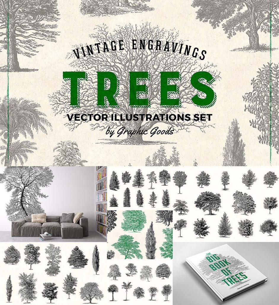 Vintage Trees Illustrations | Free download