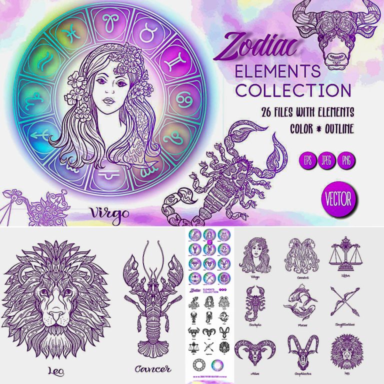 Zodiac Illustrations Astrology Set | Free download