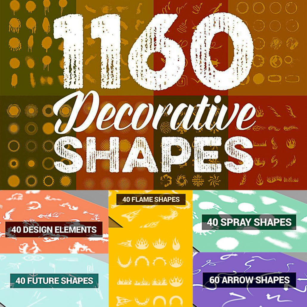 Megabundle 1160 Decorative Shapes | Free download
