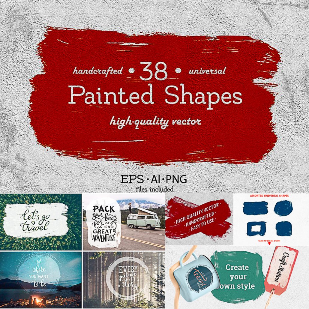 38 Universal Painted Shapes | Free download