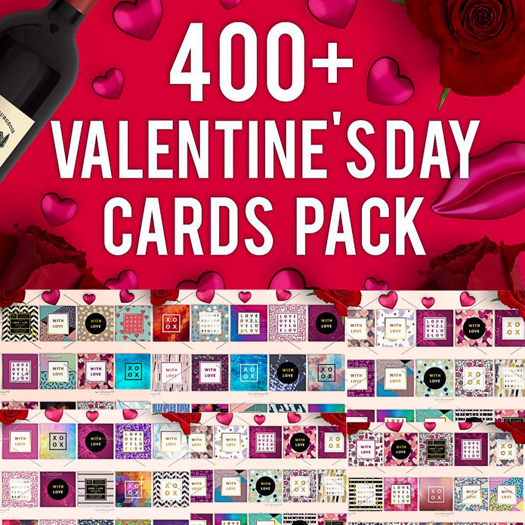 400 Valentine’s Day Cards Pack | Free download