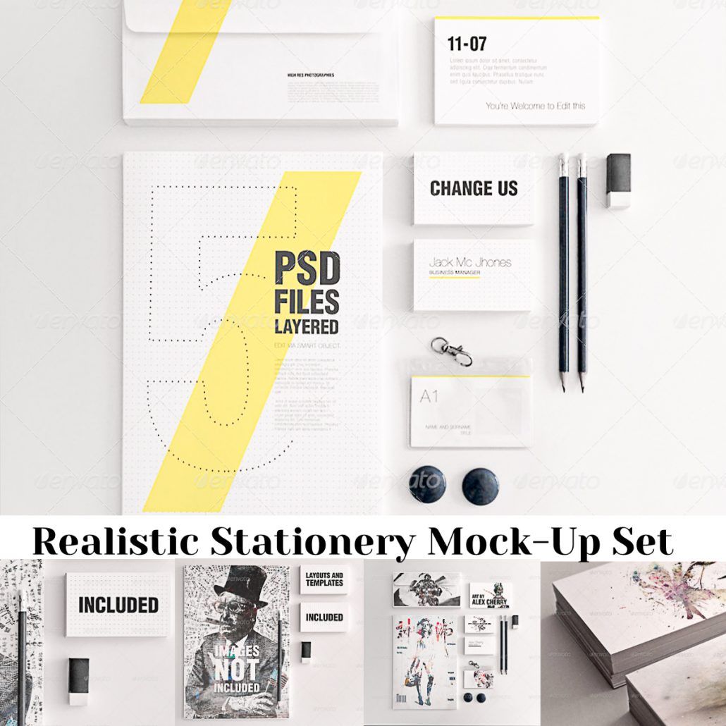 Realistic Stationery Mock-Up Set | Free download