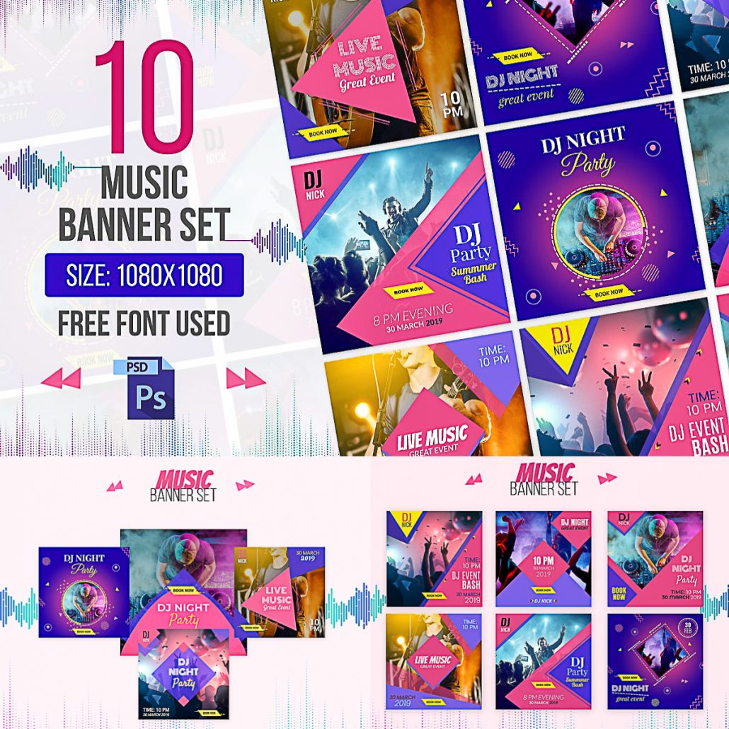 10 Music Banner Set | Free download