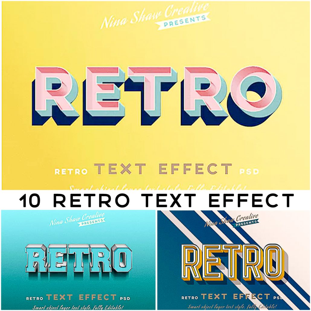 10 Retro Text Effect | Free download