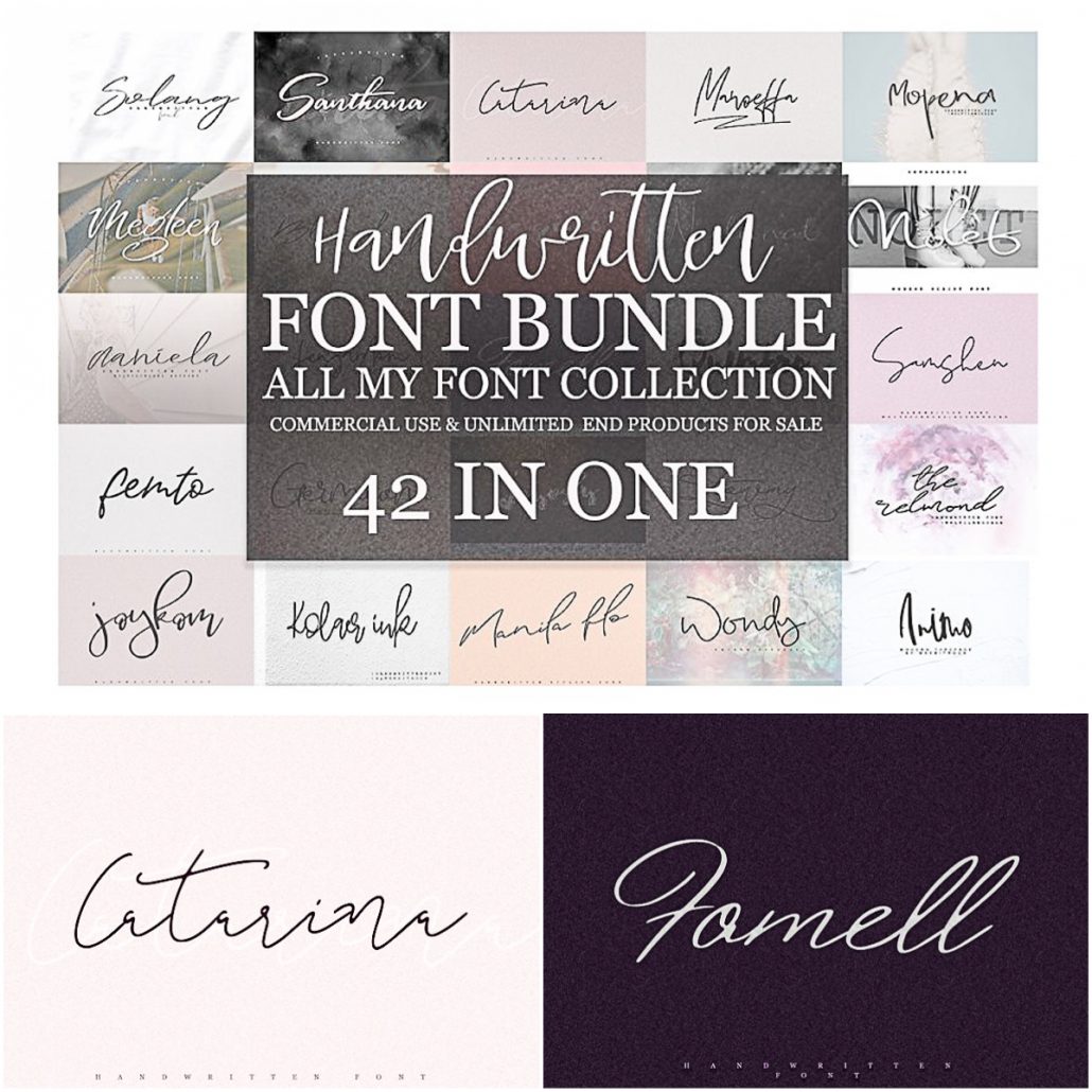 42 in 1 Script Font Bundle | Free download