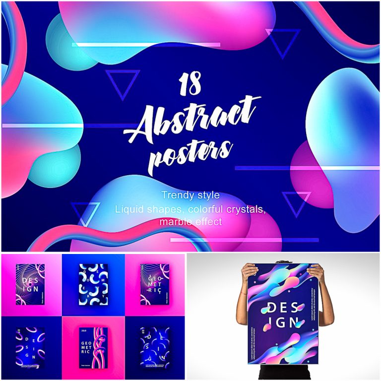18 Abstract Posters | Free download