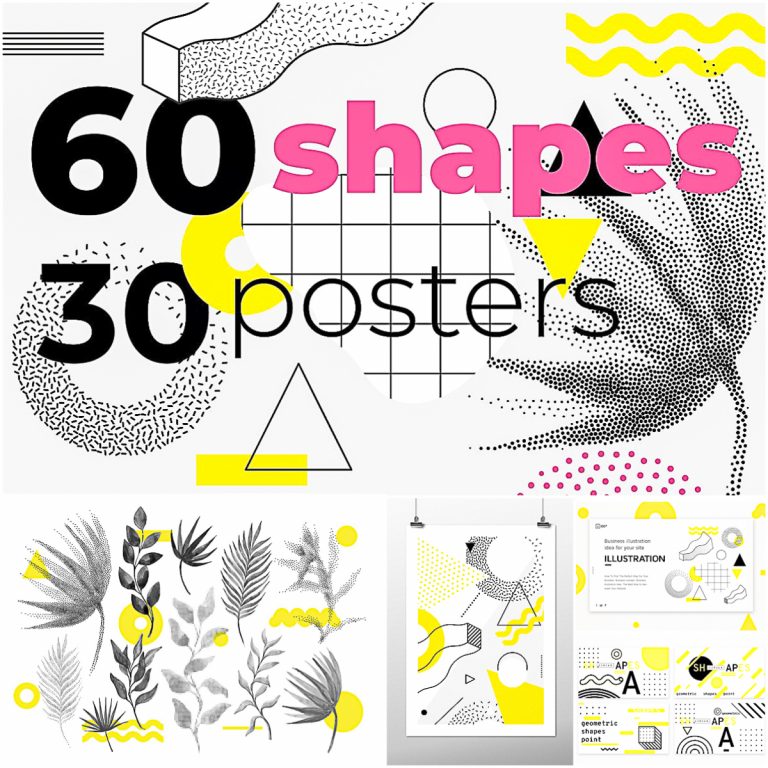 60 geometric shapes, 30 posters | Free download
