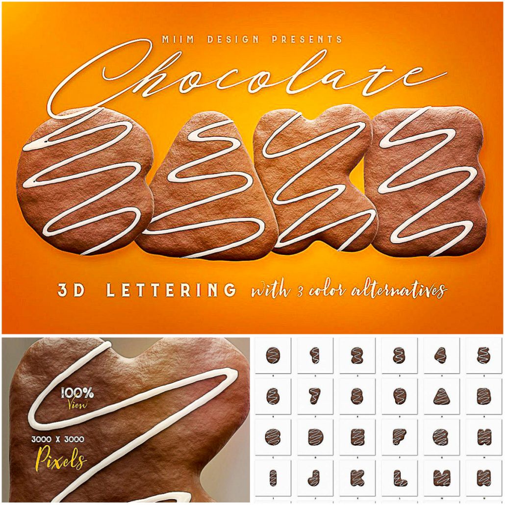 Chocolate Cake 3D Lettering Font | Free download