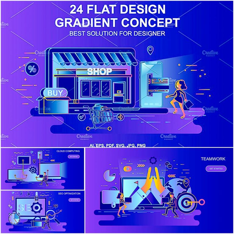 Gradient Flat Design Concepts | Free download