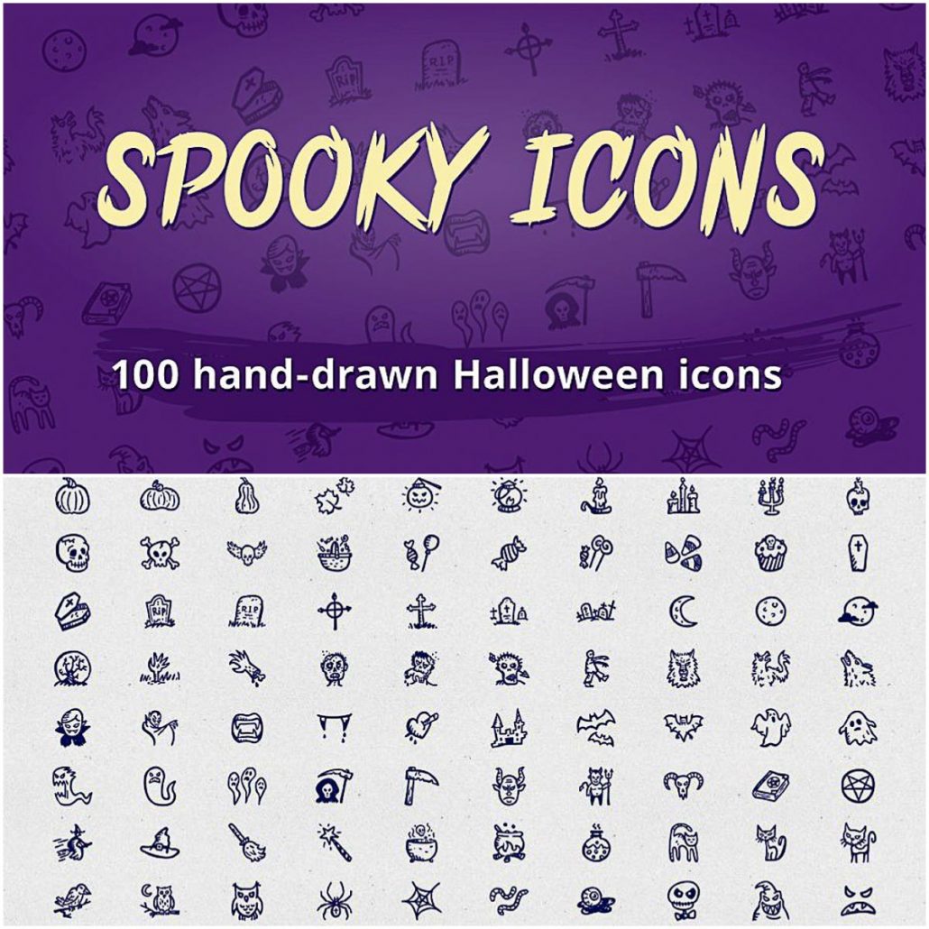 100 Halloween Spooky Icons | Free download