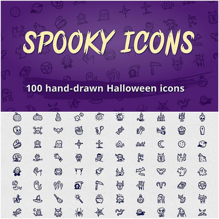 100 Halloween Spooky Icons | Free download