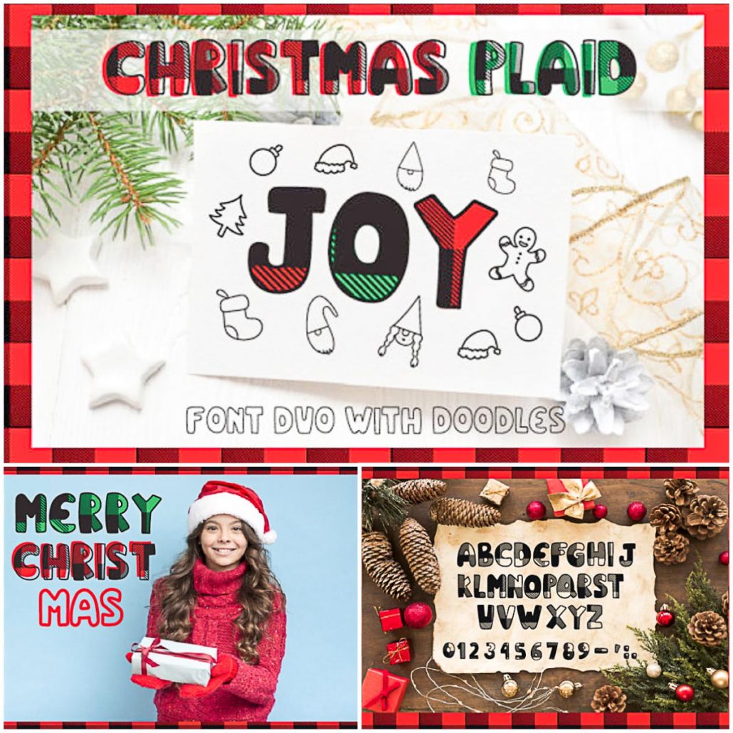 Christmas Plaid Font with Bonus | Free download