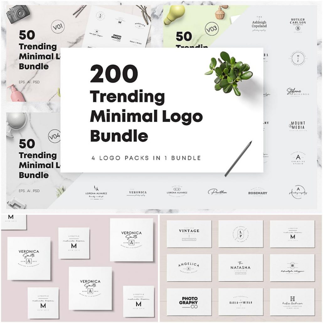 200 Trending Minimal Logo Bundle | Free download