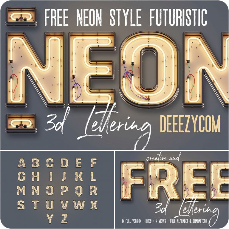 Free Neon 3D Lettering | Free download