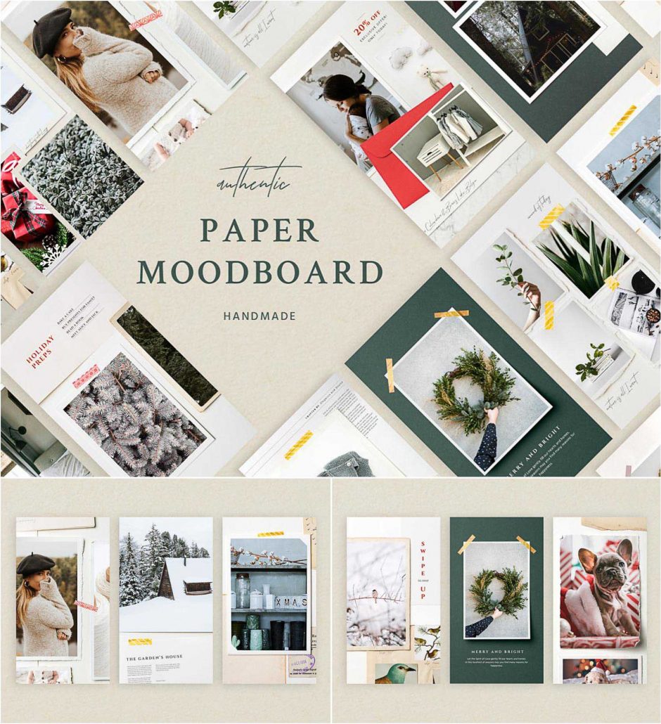 Paper Moodboard Social Kit | Free download