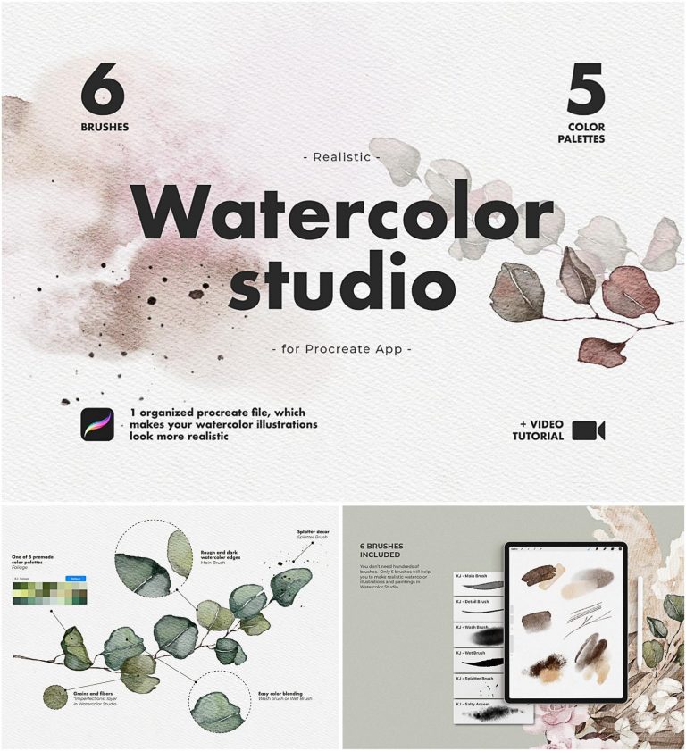 Realistic Procreate Watercolor Kit | Free download