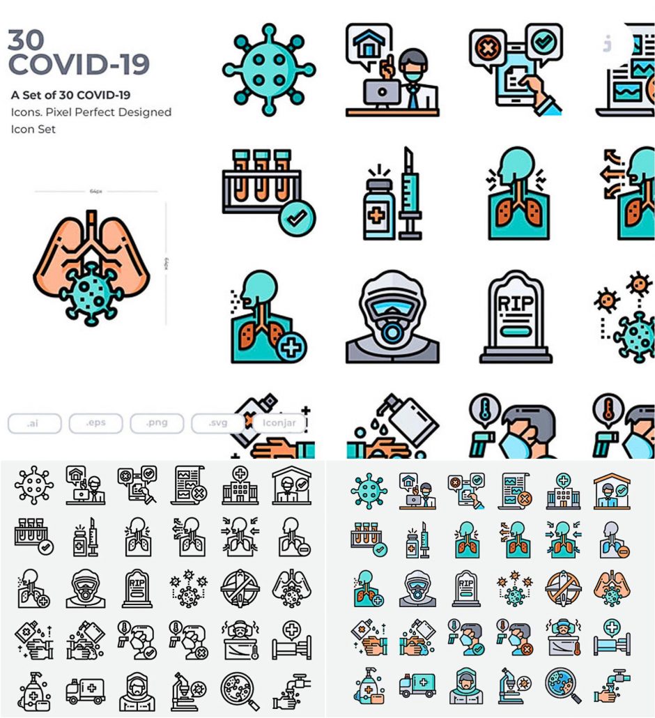 30 COVID-19 Icons | Free download