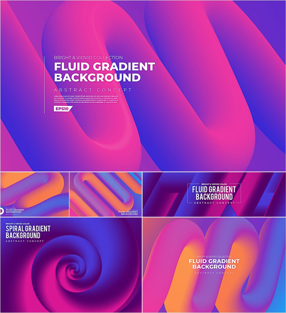 Fluid Abstract Gradient Background Set | Free download