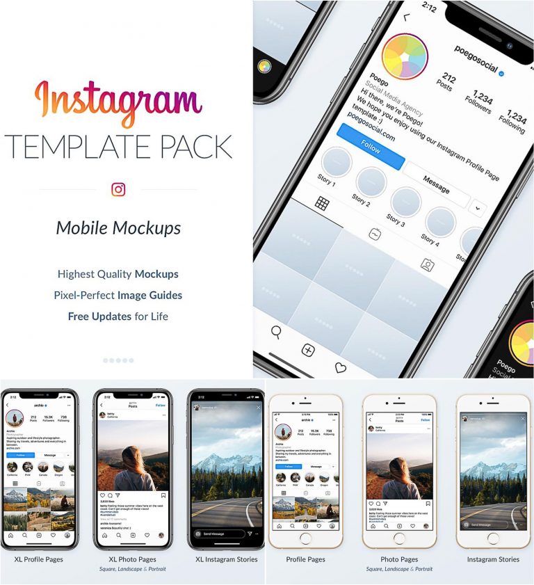 Instagram Mobile Template Pack | Free download