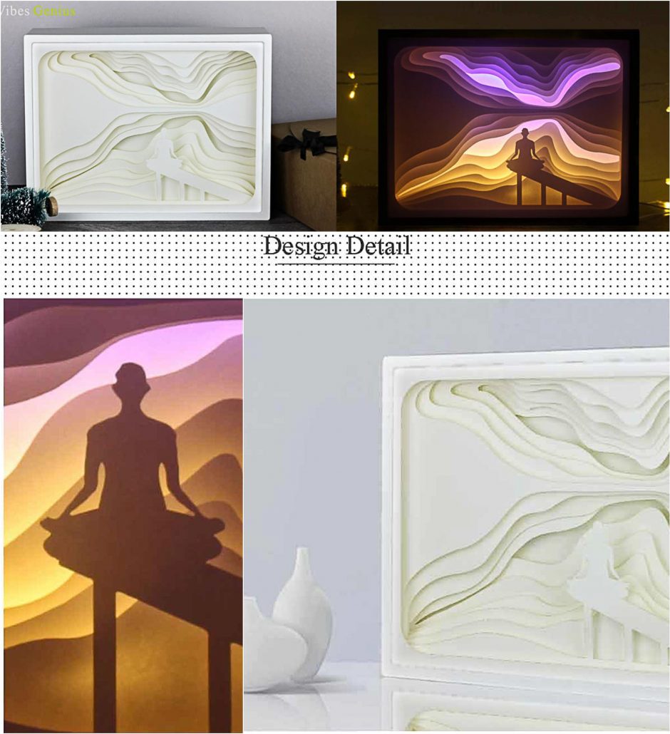 Meditation and Yoga Papercut Lightbox | Free download