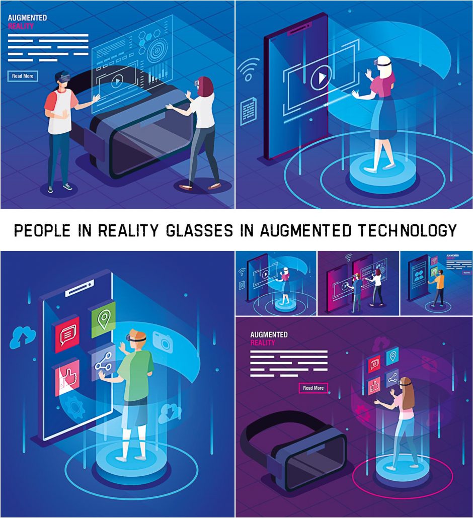 People in Reality Glasses of Augmented Technology | Free download