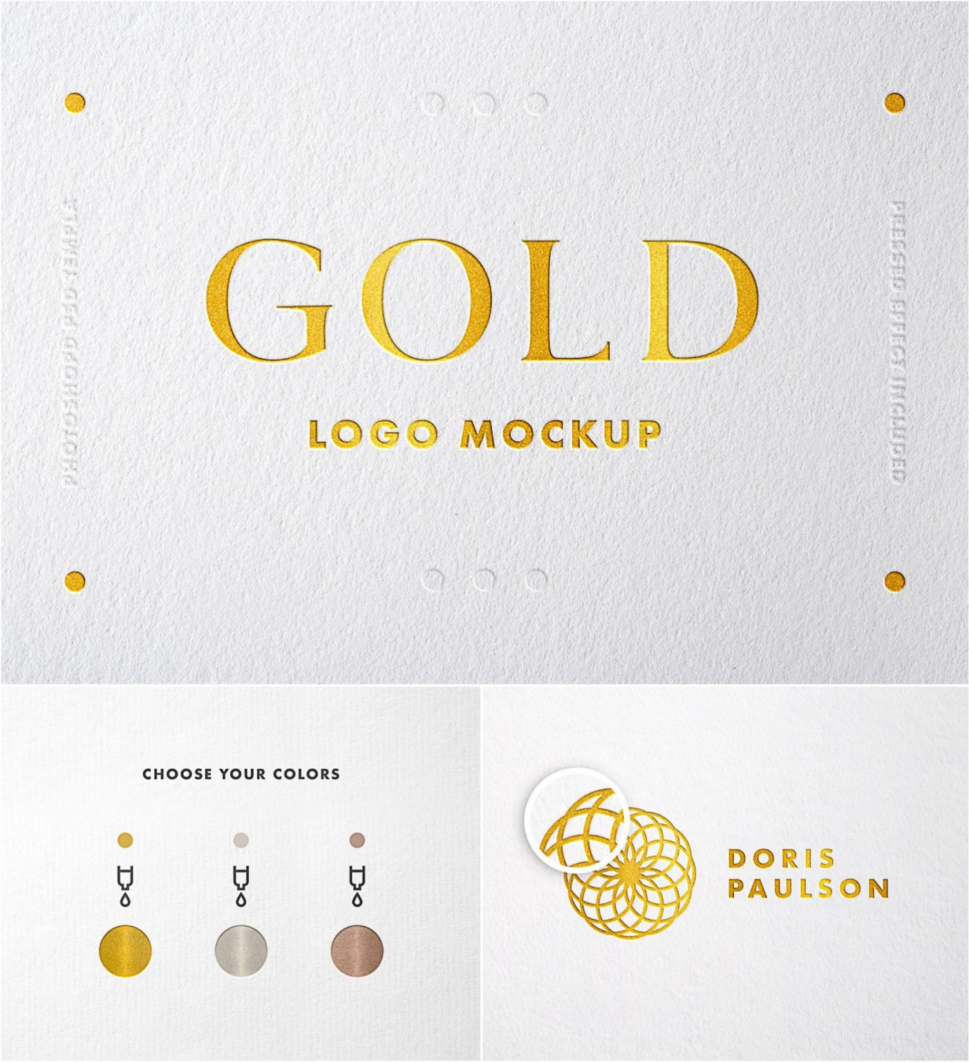 Gold Foil Logo Mockup | Free download