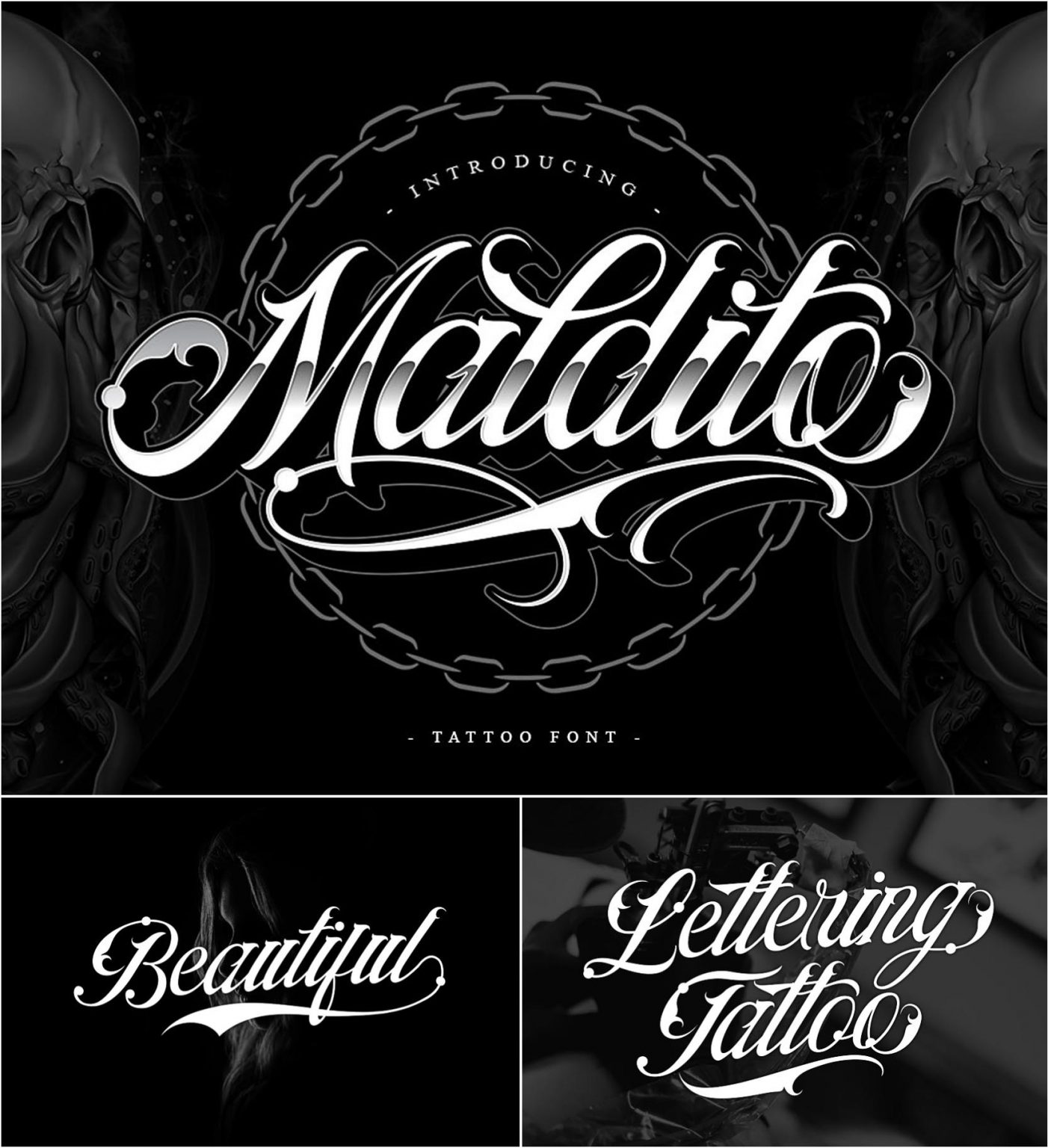 Maldito Font Tattoo Style | Free download