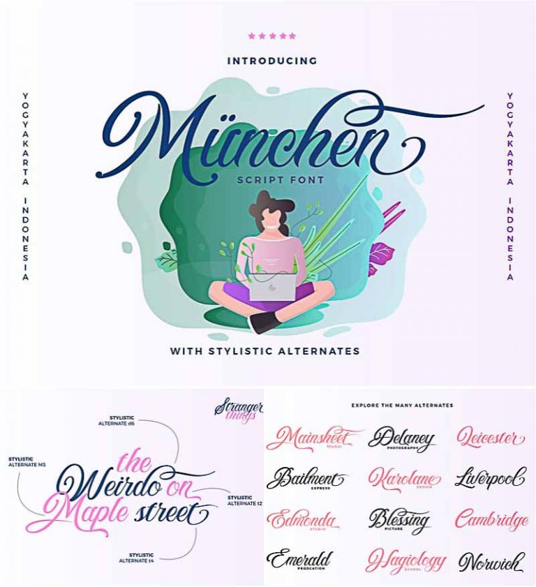 Munchen Decorative Script Font | Free download