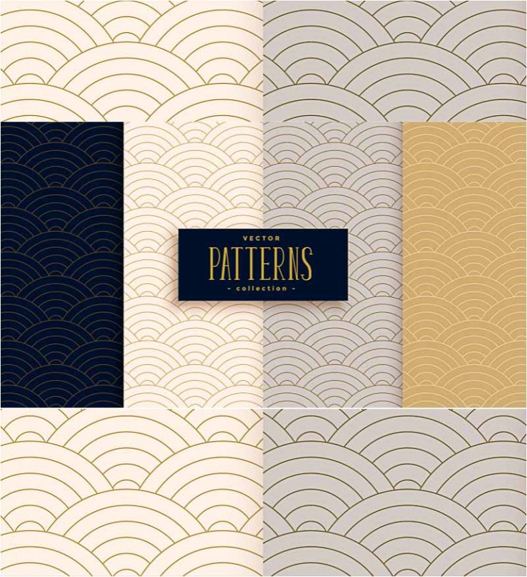 Stylish Chinese Traditional Curve Lines Pattern Set | Free download