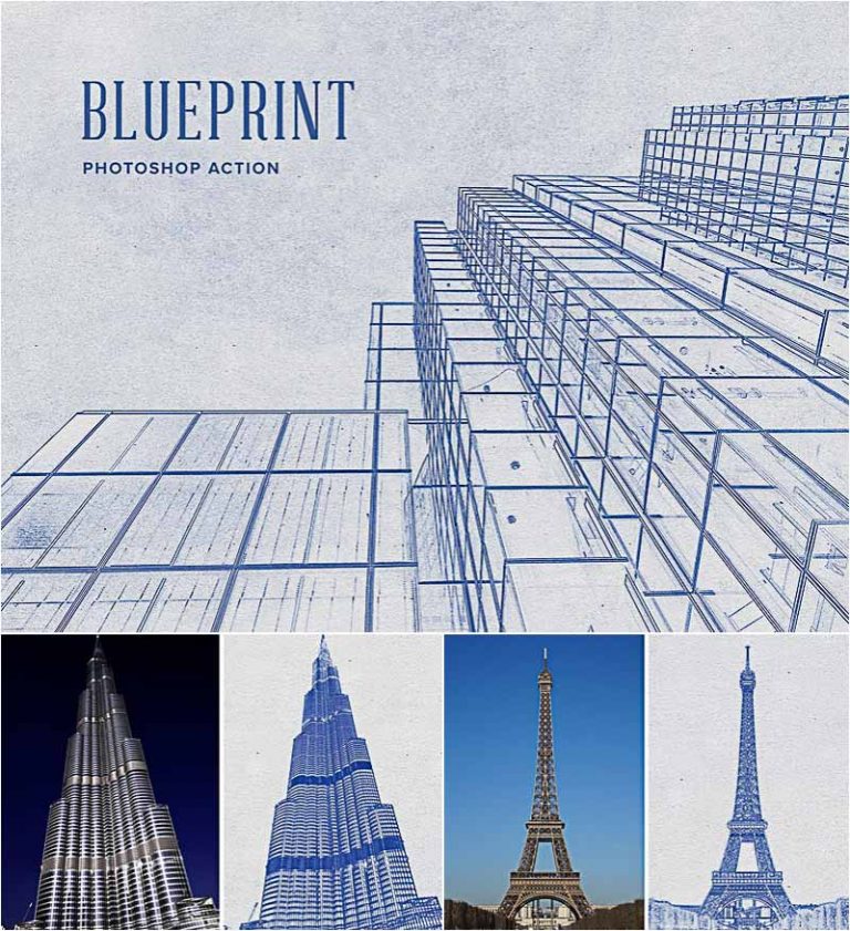 Blueprint Photoshop Action | Free download