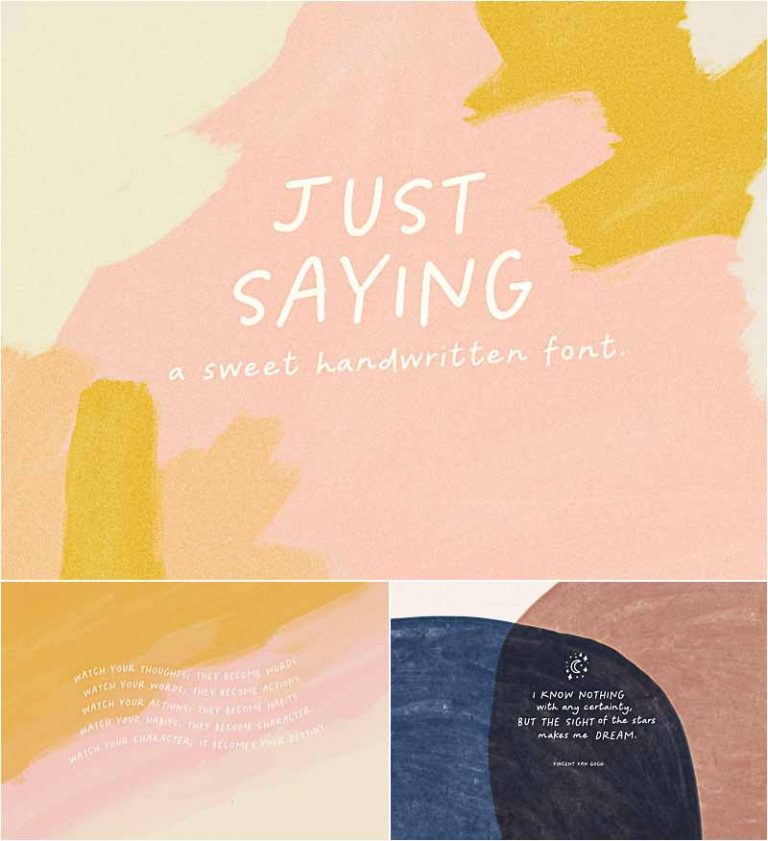 Just Saying Handwritten Font | Free download