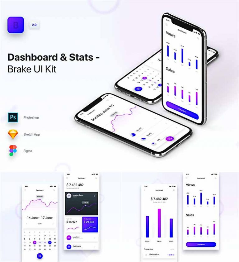 Brake UI Kit Dashboard Statistics | Free download
