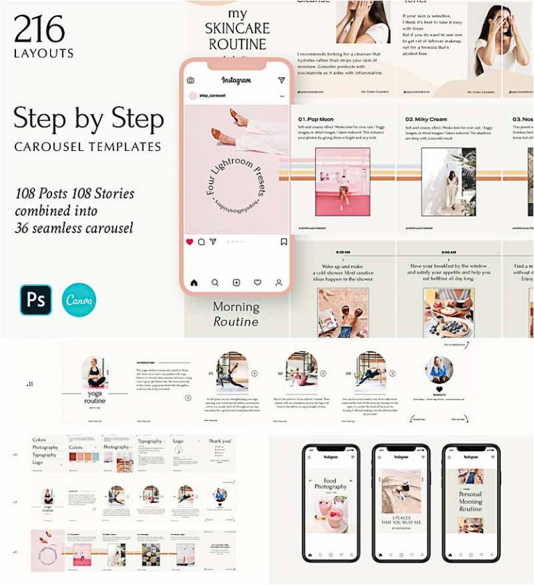 Step by Step Carousel Templates | Free download