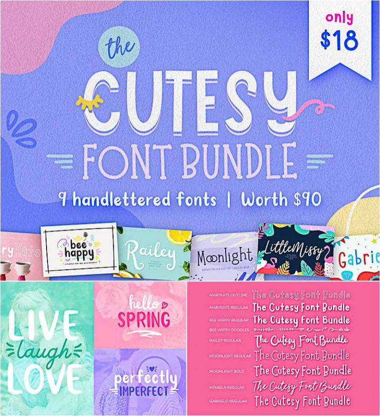 The Cutesy Font Bundle | Free download