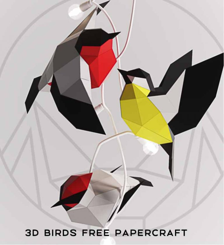 3D Birds Free Papercraft | Free download