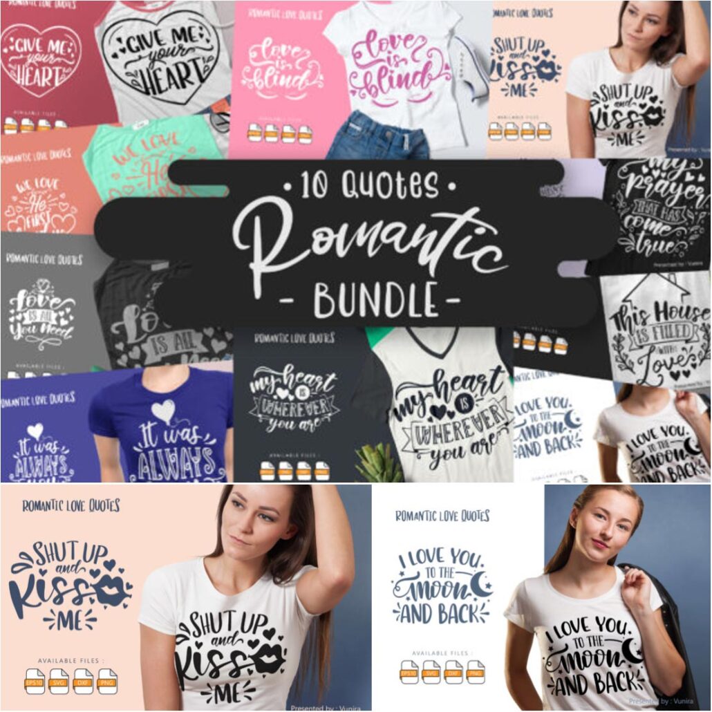 10 Romantic Love Lettering T-shirt Designs | Free download