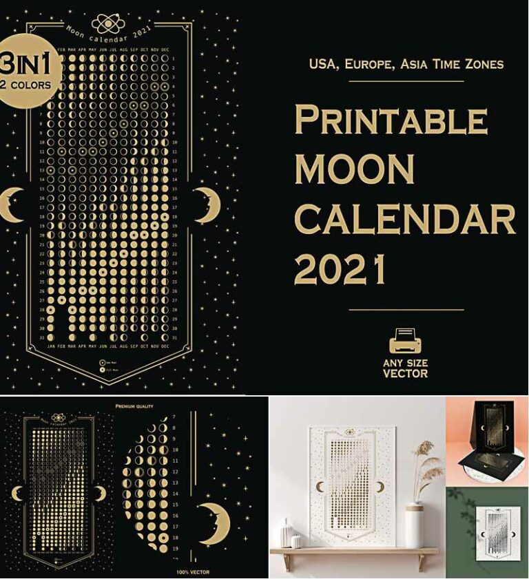 Printable 2021 Moon Phases Calendar | Free download