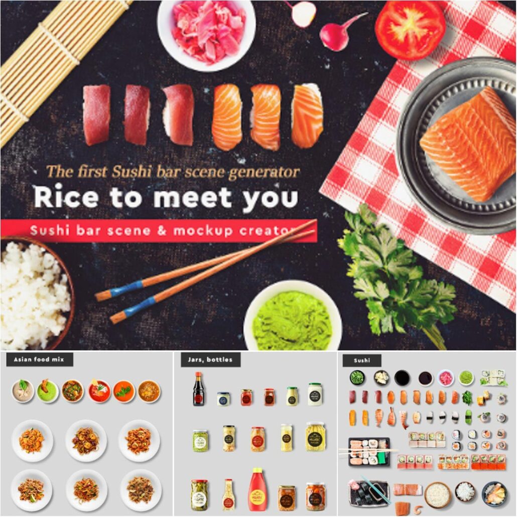Sushi Bar Scene and Mock-up Creator | Free download